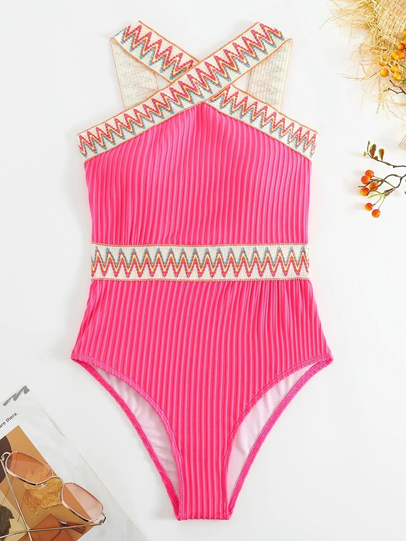 Striped Ribbon Swimsuit (Knitted) – Madayas